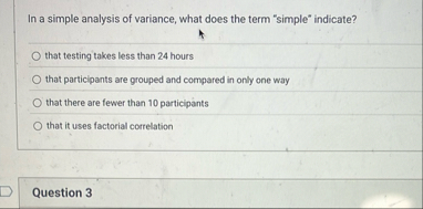 Solved In a simple analysis of variance, what does the term | Chegg.com