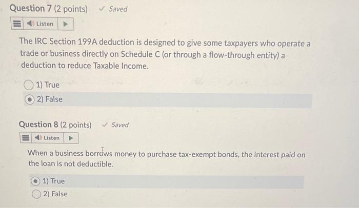Solved The IRC Section 199A deduction is designed to give | Chegg.com