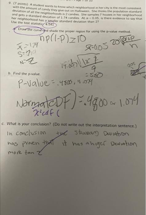 Solved 9. (7 points) A student wants to know which | Chegg.com