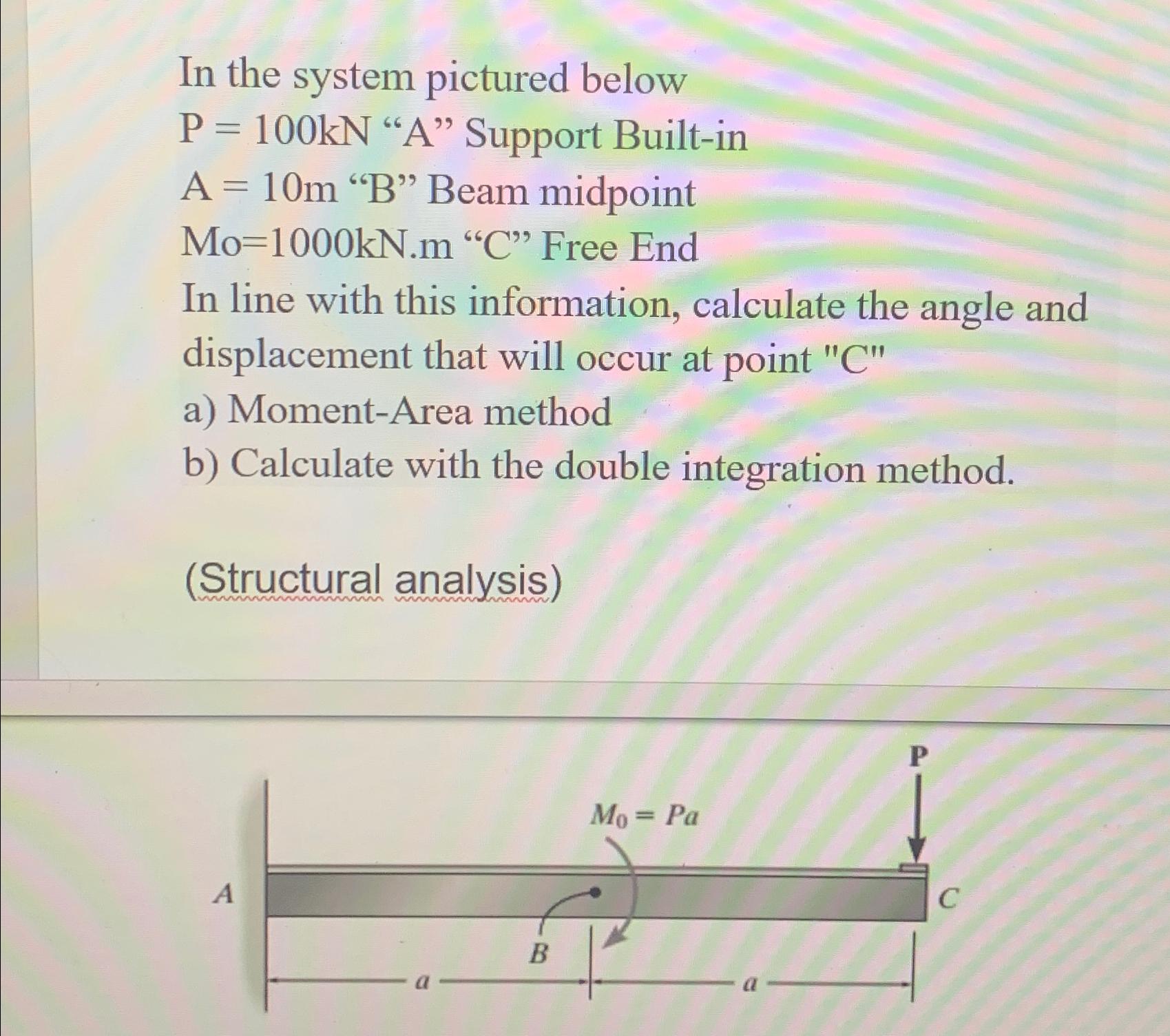 Solved In the system pictured belowP=100kN "A" ﻿Support | Chegg.com