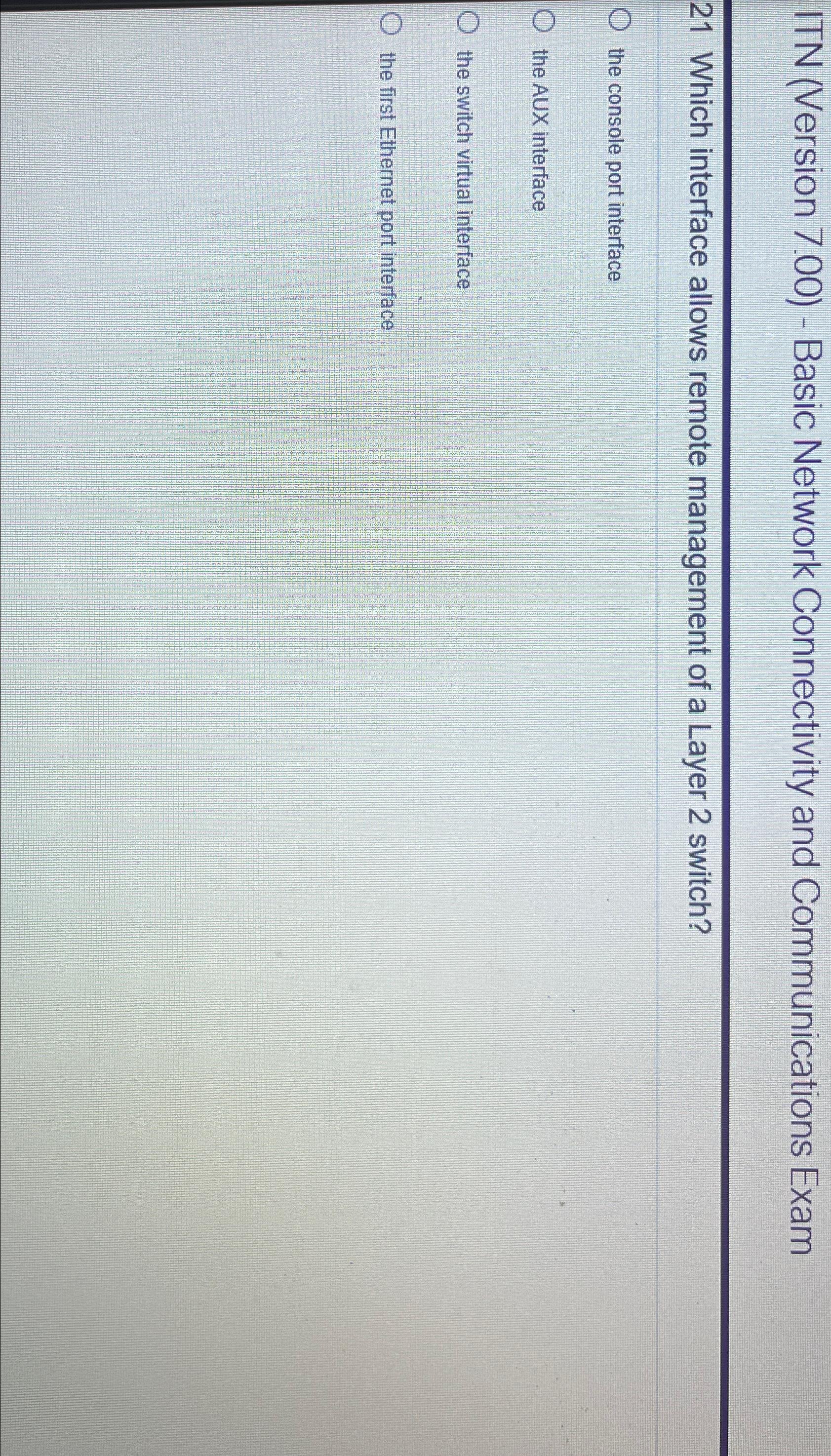 Solved ITN (Version 7.00) - ﻿Basic Network Connectivity and | Chegg.com