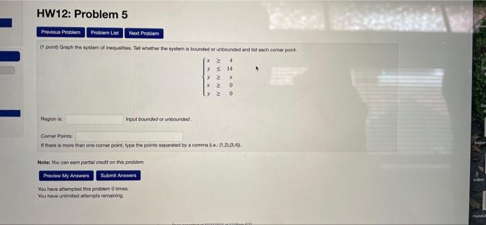 Solved Previous Problem HW12: Problem 5 Problem List Next | Chegg.com
