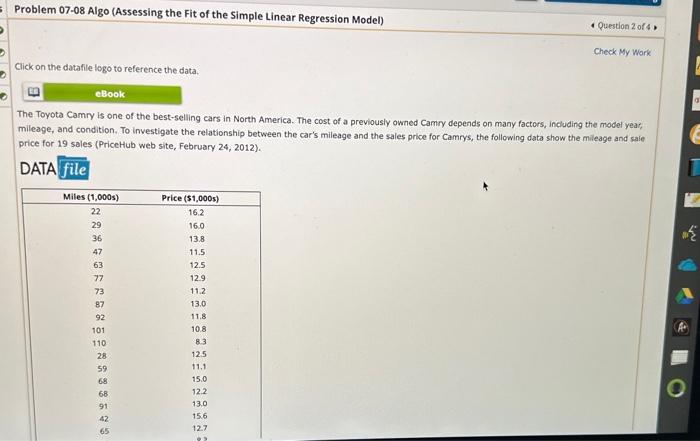 Solved Click on the datafile logo to reference the data. The | Chegg.com