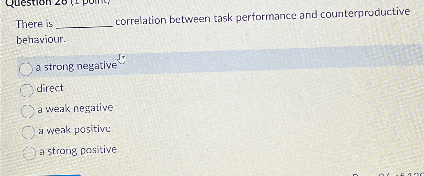 Solved There is ﻿correlation between task performance and | Chegg.com