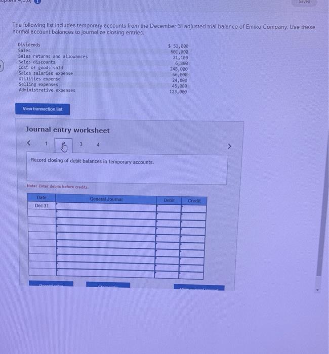 Solved The following list includes temporary accounts from | Chegg.com