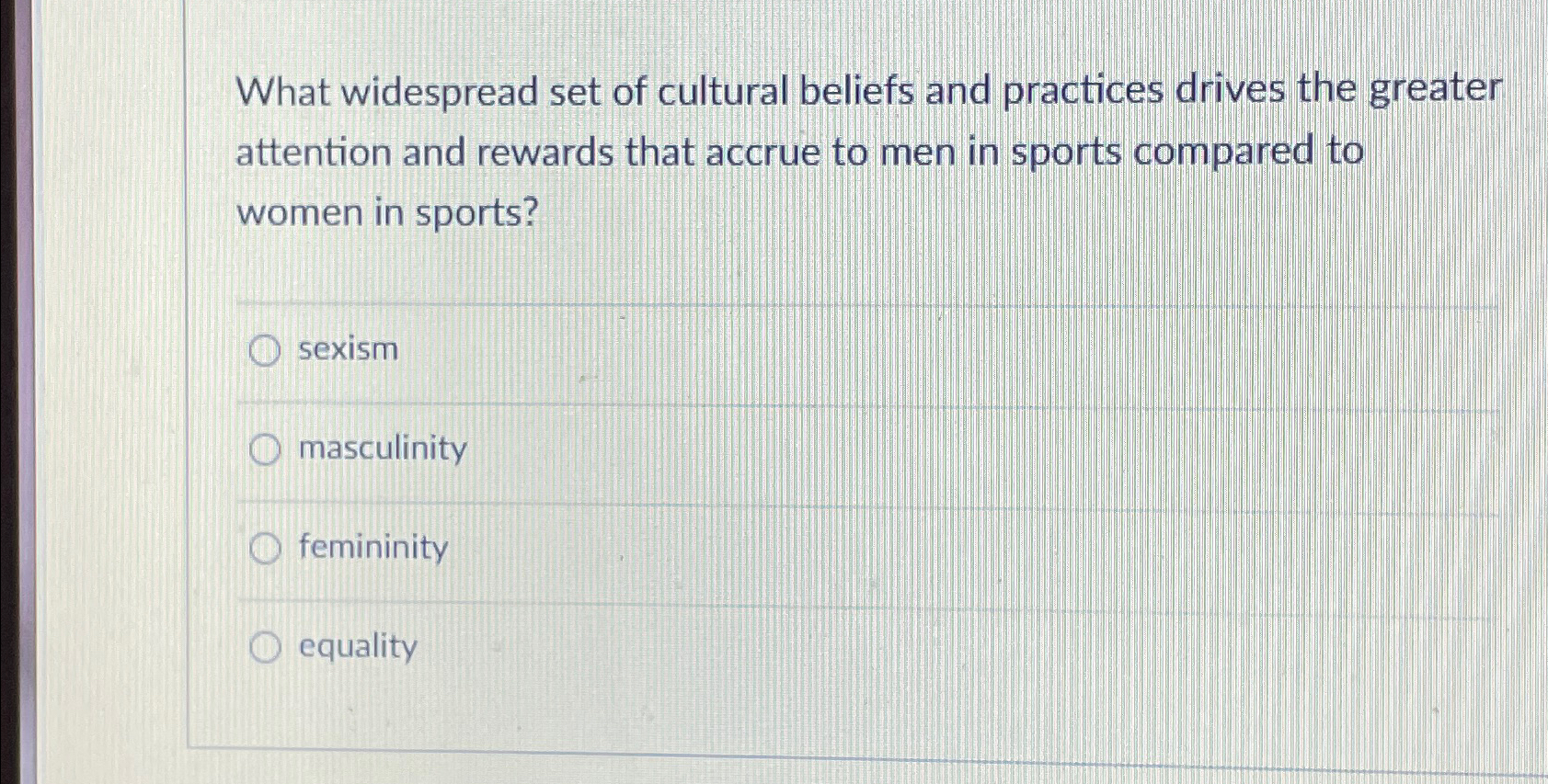 Solved What widespread set of cultural beliefs and practices | Chegg.com