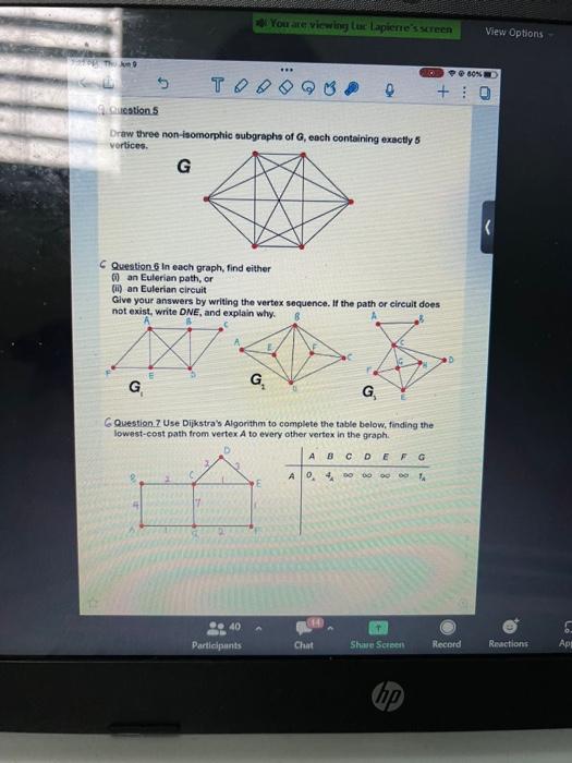 Solved You are viewing Luc Lapierre's screen O TOG Q | Chegg.com