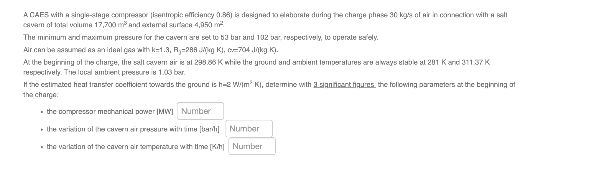 Solved A CAES with a single-stage compressor (isentropic | Chegg.com