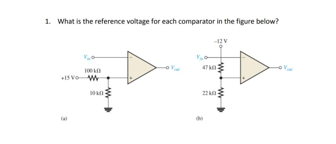 Solved 1. What is the reference voltage for each comparator | Chegg.com