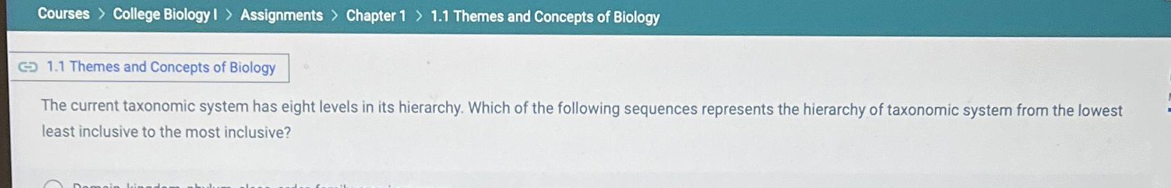 Solved Courses > ﻿College Biology 1> ﻿Assignments > ﻿Chapter | Chegg.com