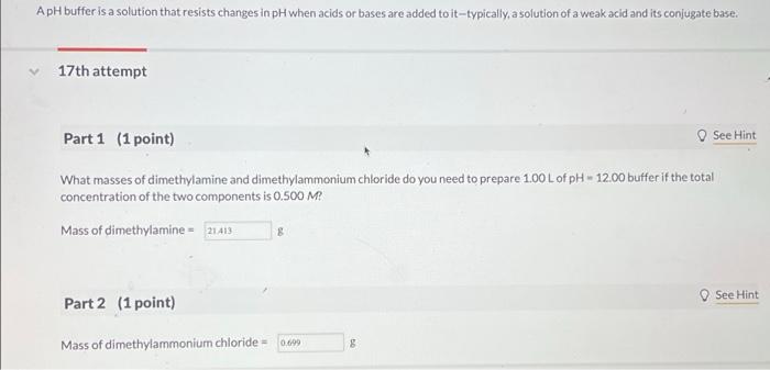 Solved ApH buffer is a solution that resists changes in pH | Chegg.com