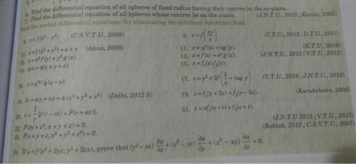 Solved Y Xy Yx A B 5 Find The Differential Equation Of All