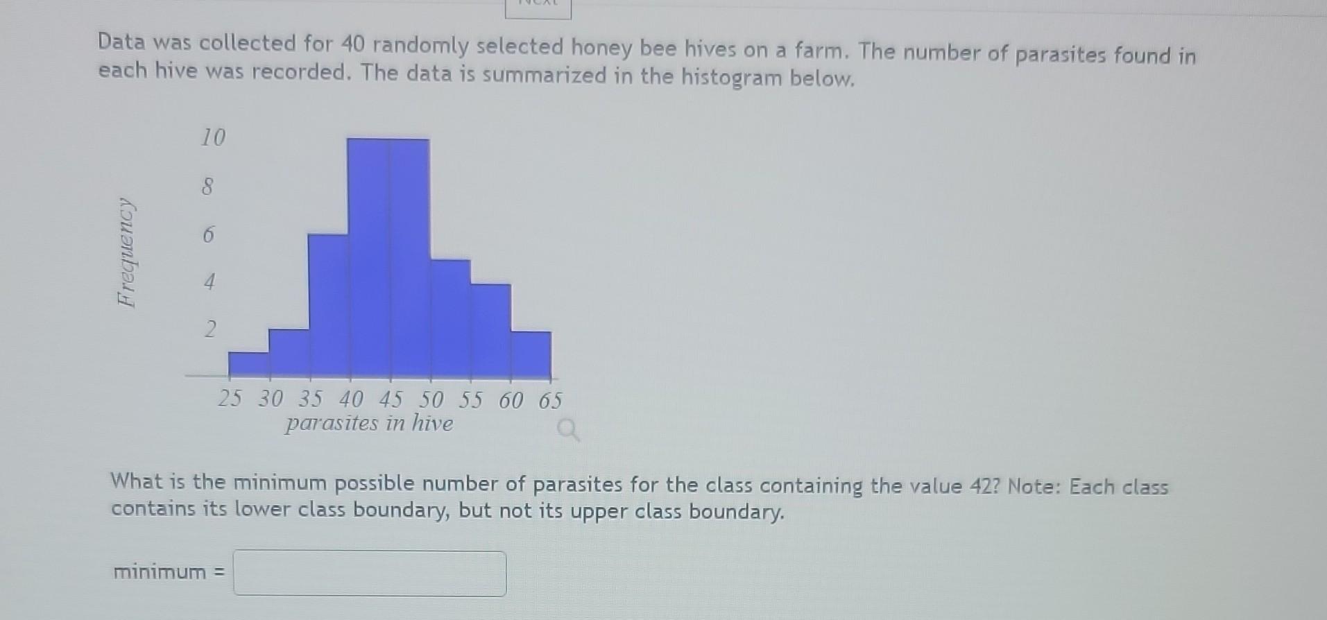 Solved Data was collected for 40 randomly selected honey bee | Chegg.com