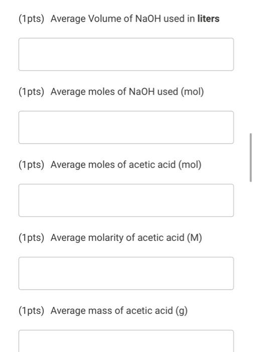 Solved Table 1. Titration data Table 1. Titration data Trial | Chegg.com