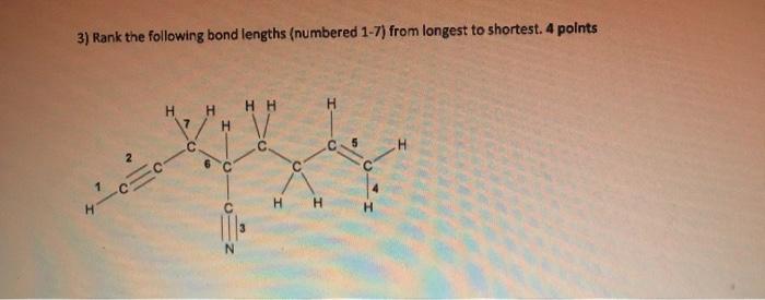 Solved rank the following bond lengths (numbered 1-7) ﻿from | Chegg.com