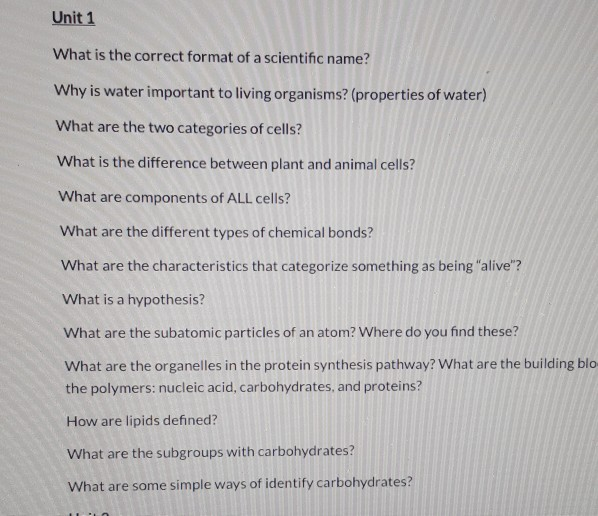 Solved Unit 1 What is the correct format of a scientific | Chegg.com