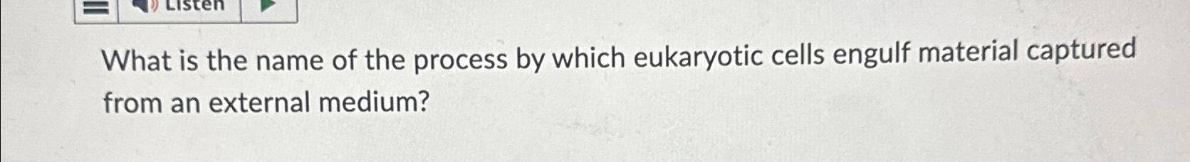 Solved What is the name of the process by which eukaryotic | Chegg.com