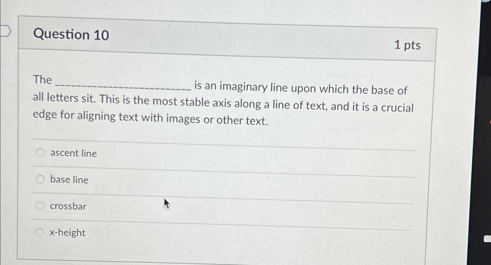 Solved Question 101 ﻿ptsThe is an imaginary line upon which | Chegg.com