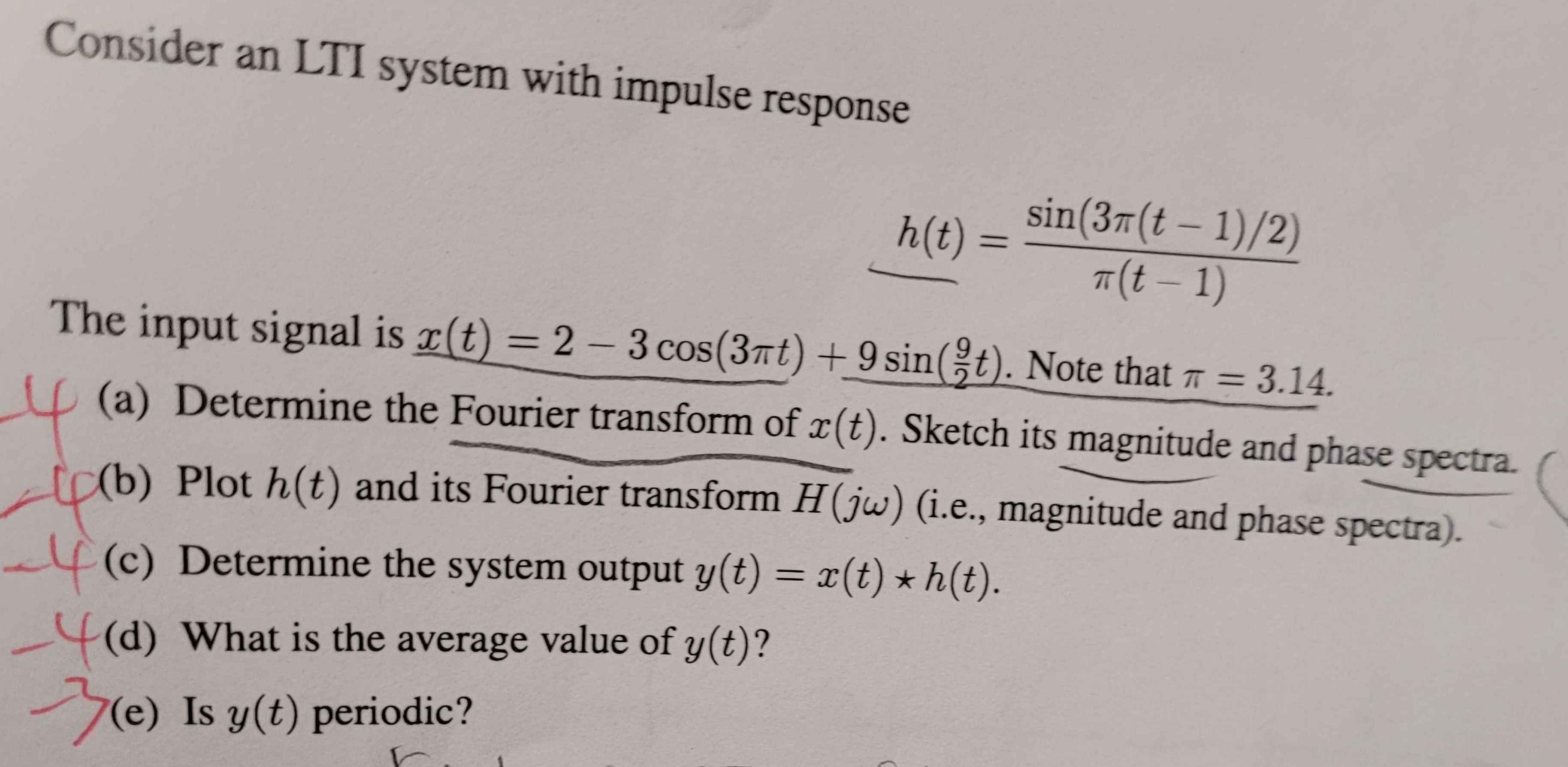 Solved Consider an LTI system with impulse | Chegg.com
