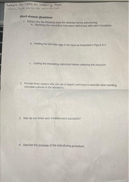 Solved Short-Answer Questions 1. Explain why the following | Chegg.com