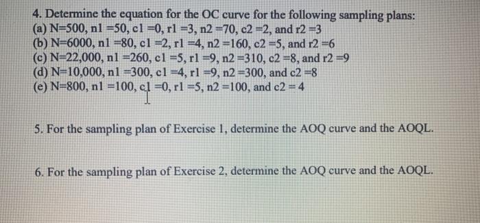 Solved 4. Determine the equation for the OC curve for the | Chegg.com