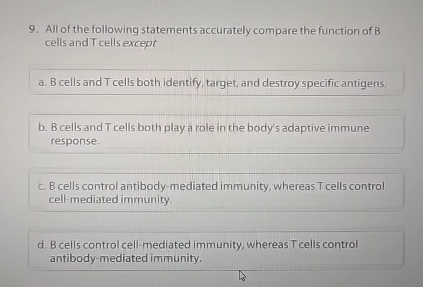 Solved All of the following statements accurately compare | Chegg.com