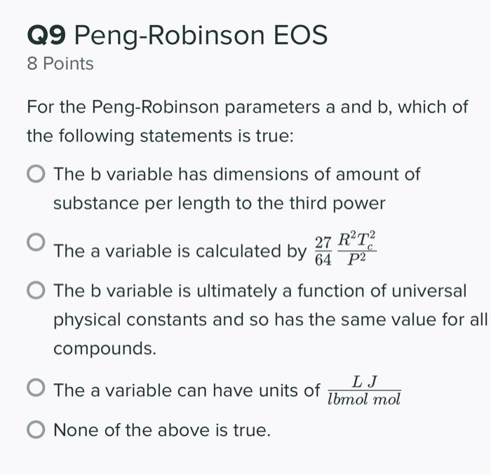 Solved Q8 Cubic EOS Solution 8 Points You have a cubic | Chegg.com
