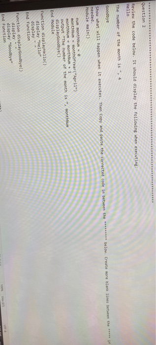 Solved File Edit Format View Help Review The Code Below It