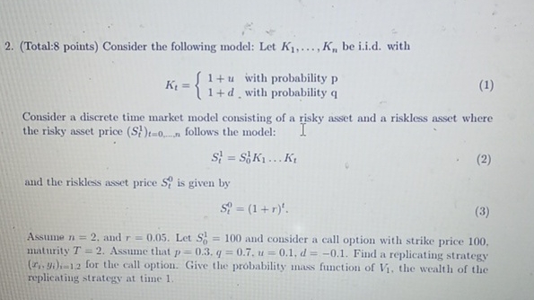 Solved (Total:8 ﻿points) ﻿Consider the following model: Let | Chegg.com