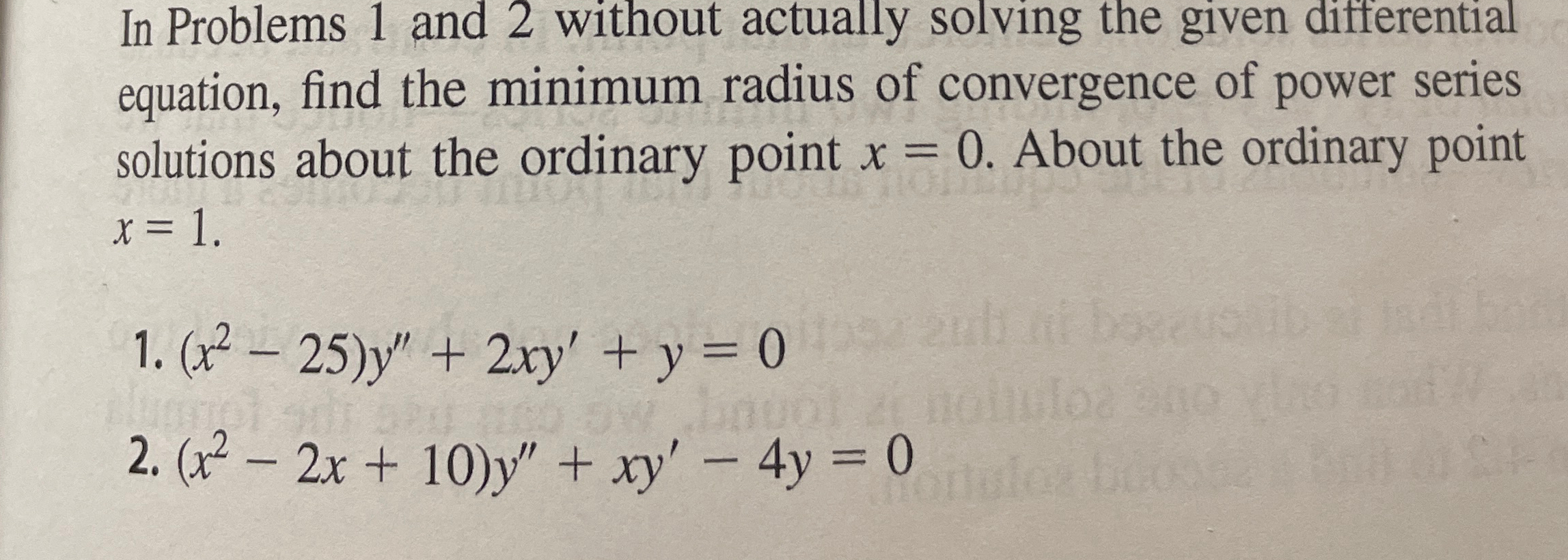 Solved In Problems 1 ﻿and 2 ﻿without actually solving the | Chegg.com