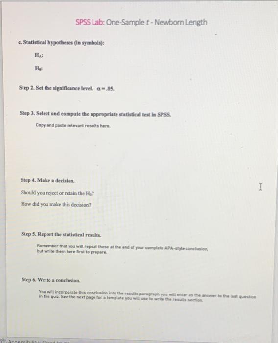 Solved SPSS Lab: One-Sample t-Newborn Length Name: | Chegg.com
