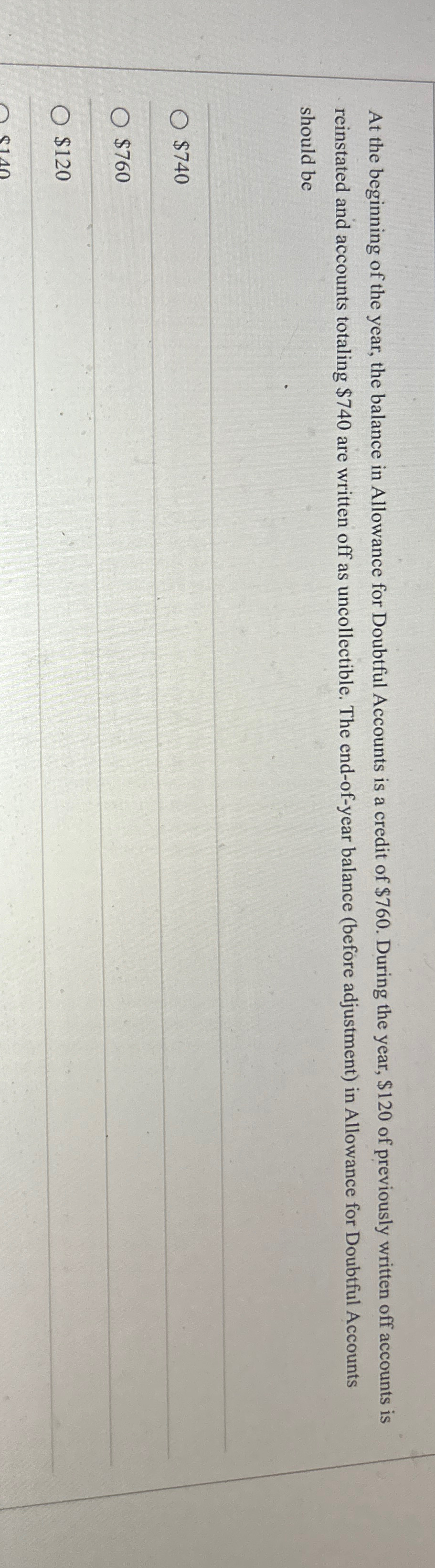 Solved At the beginning of the year, the balance in | Chegg.com