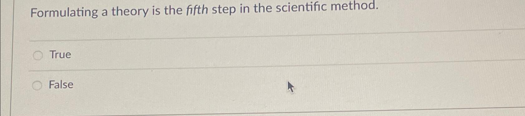 Solved Formulating a theory is the fifth step in the | Chegg.com