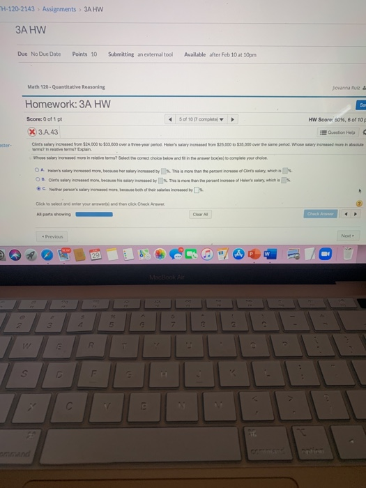 Solved H-120-2143 Assignments 3A HW 3A HW Due No Due Date | Chegg.com