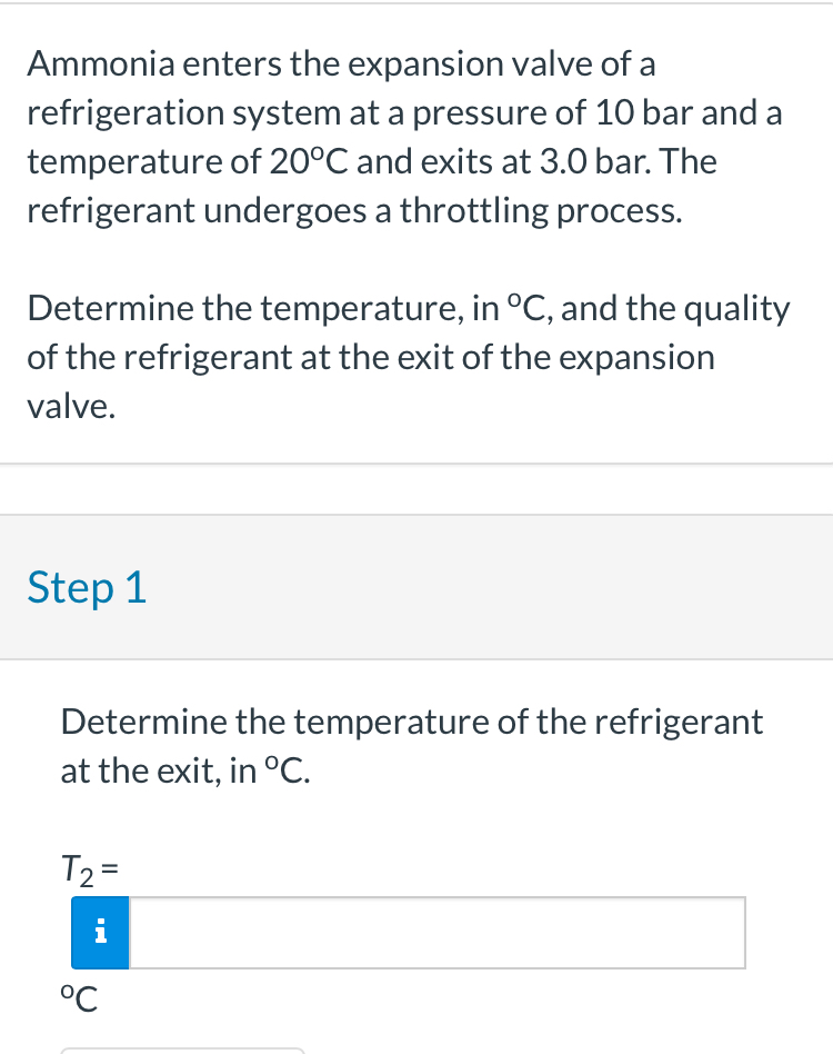 Solved Ammonia enters the expansion valve of a refrigeration | Chegg.com