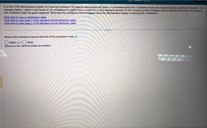 Solved changes (before - after) in their levels of LDL | Chegg.com