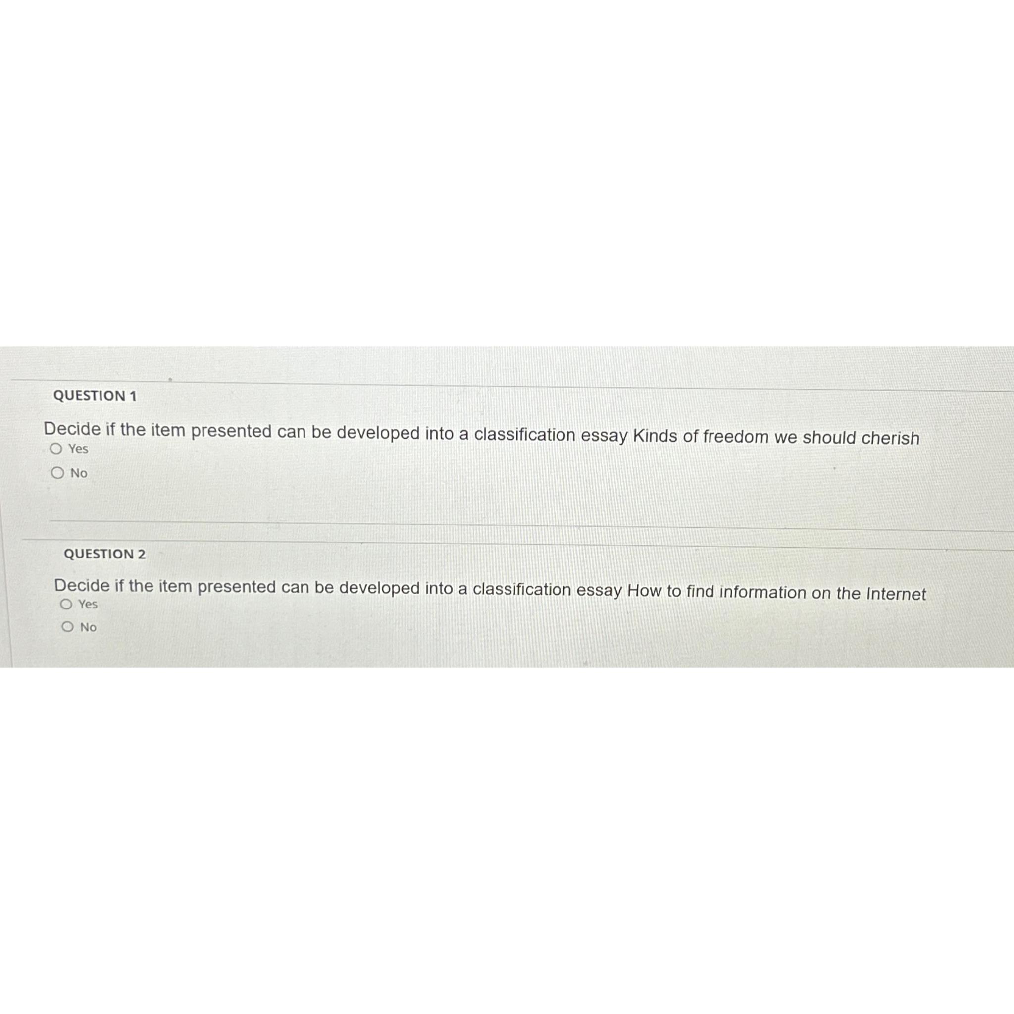 Solved QUESTION 1Decide if the item presented can be | Chegg.com