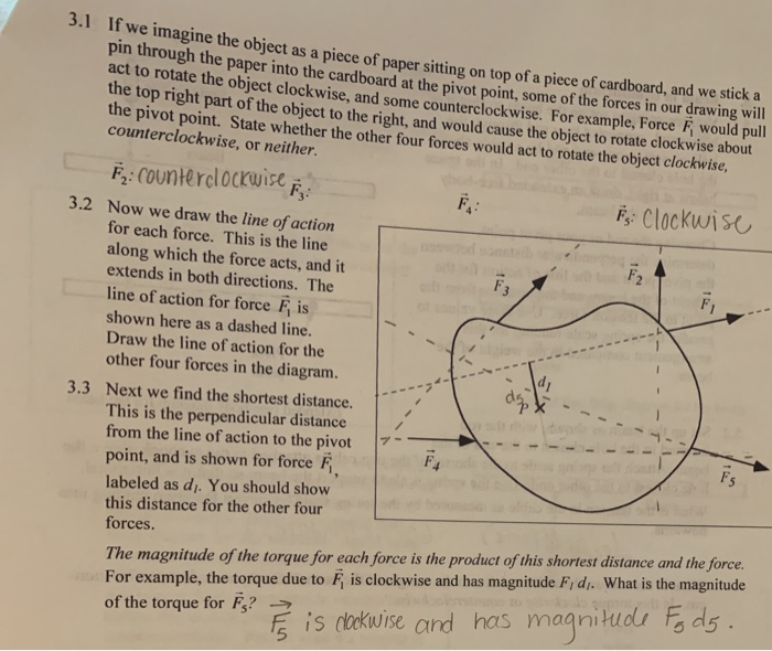 Solved 3.1 If we imagine the object as a piece of paper | Chegg.com