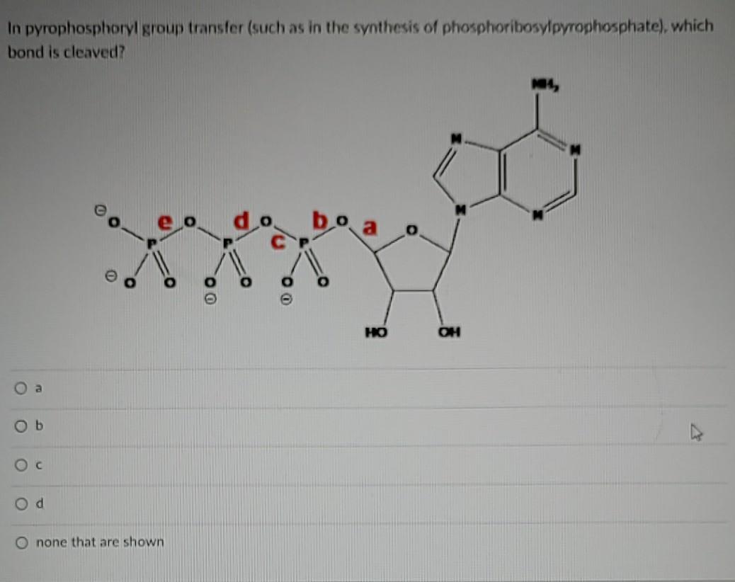 Solved In pyrophosphoryl group transfer (such as in the | Chegg.com