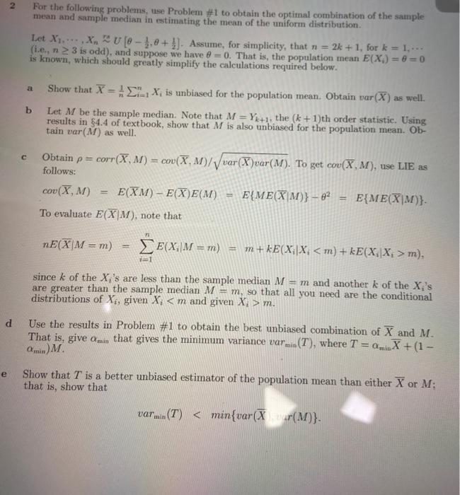 Solved 2 For the following problems, use Problem #1 to | Chegg.com