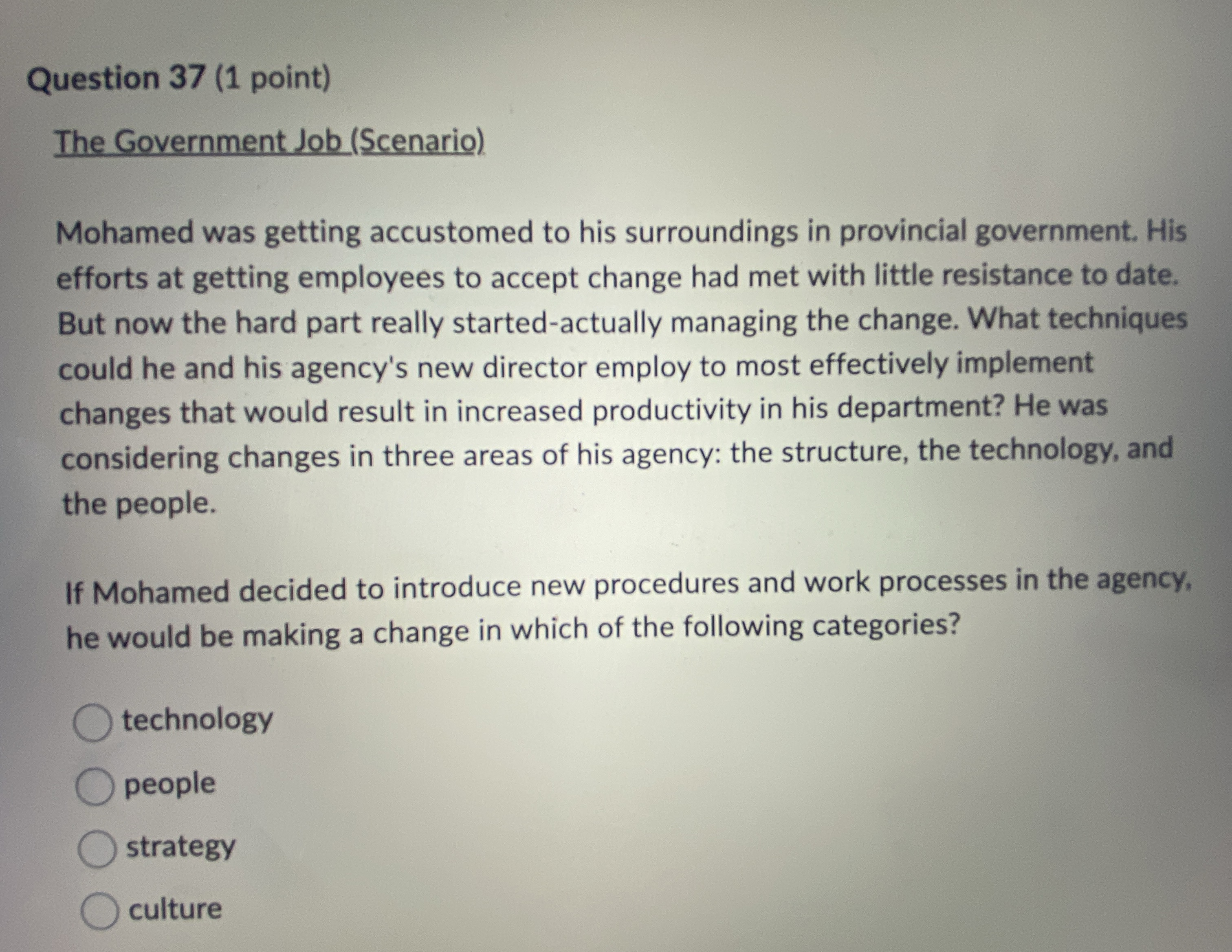 Solved Question 37 (1 ﻿point)The Government Job | Chegg.com