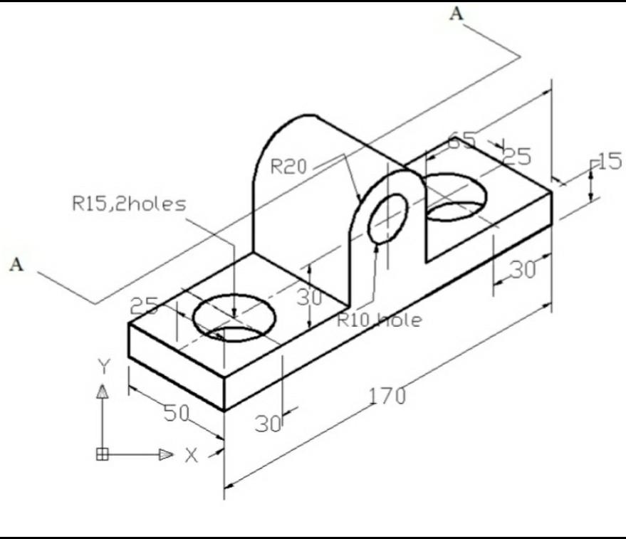 Solved (AutoCAD) Draw Top,Front,Right Side,Frontal Section | Chegg.com