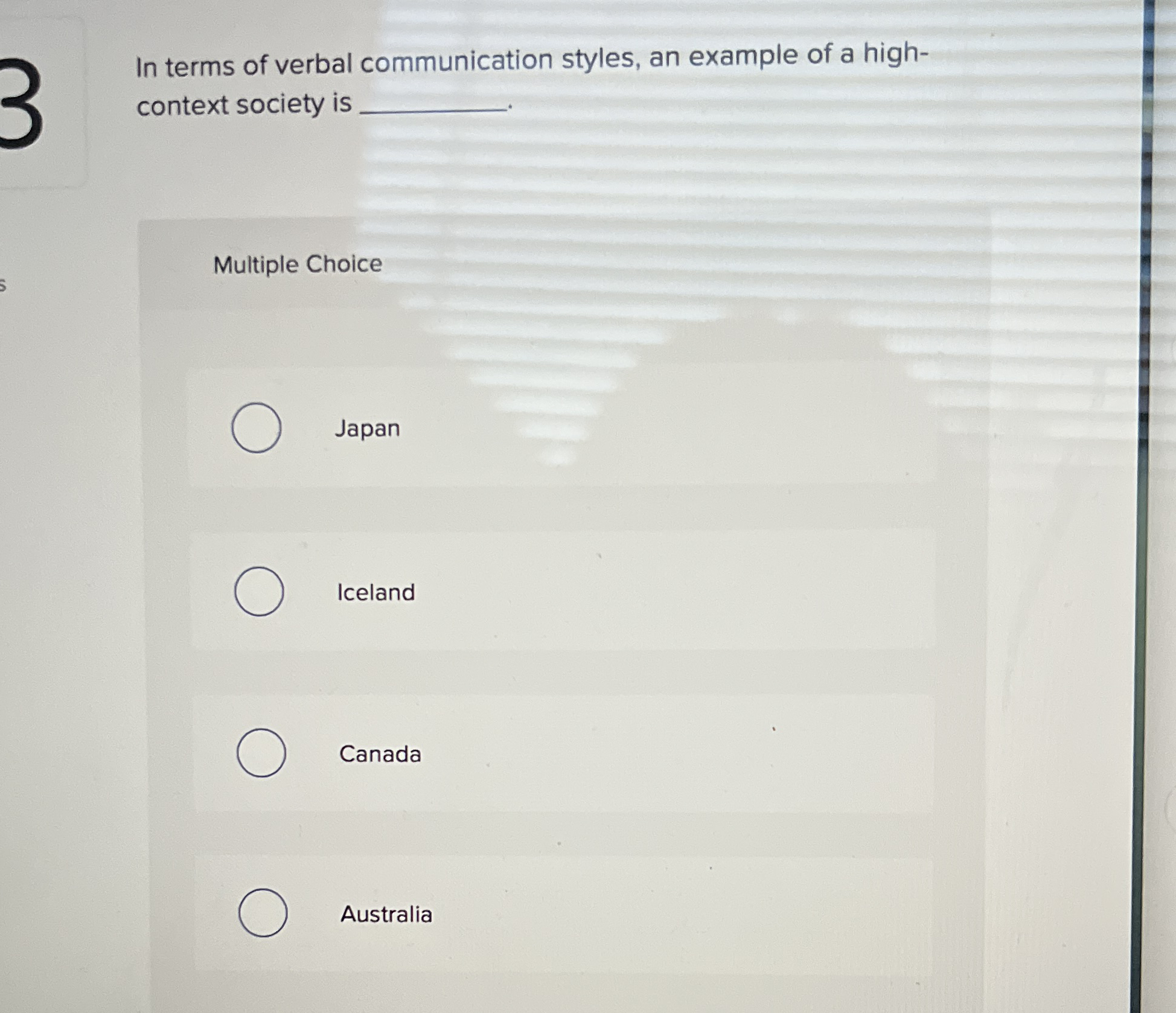 Solved In terms of verbal communication styles, an example | Chegg.com