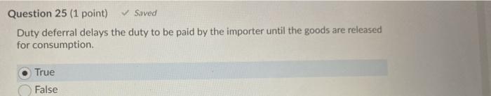 Solved Question 20 (1 point) Saved The customs act and the | Chegg.com