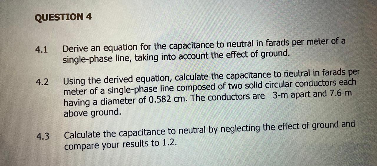 Solved QUESTION 44.1 ﻿Derive an equation for the capacitance | Chegg.com
