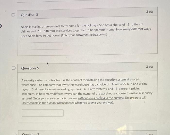 Solved Nadia is making arrangements to fly home for the | Chegg.com