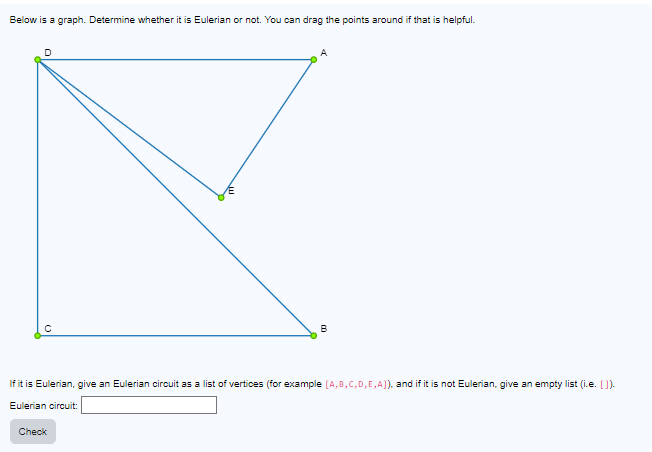 Below is a graph. Determine whether it is Eulerian or | Chegg.com