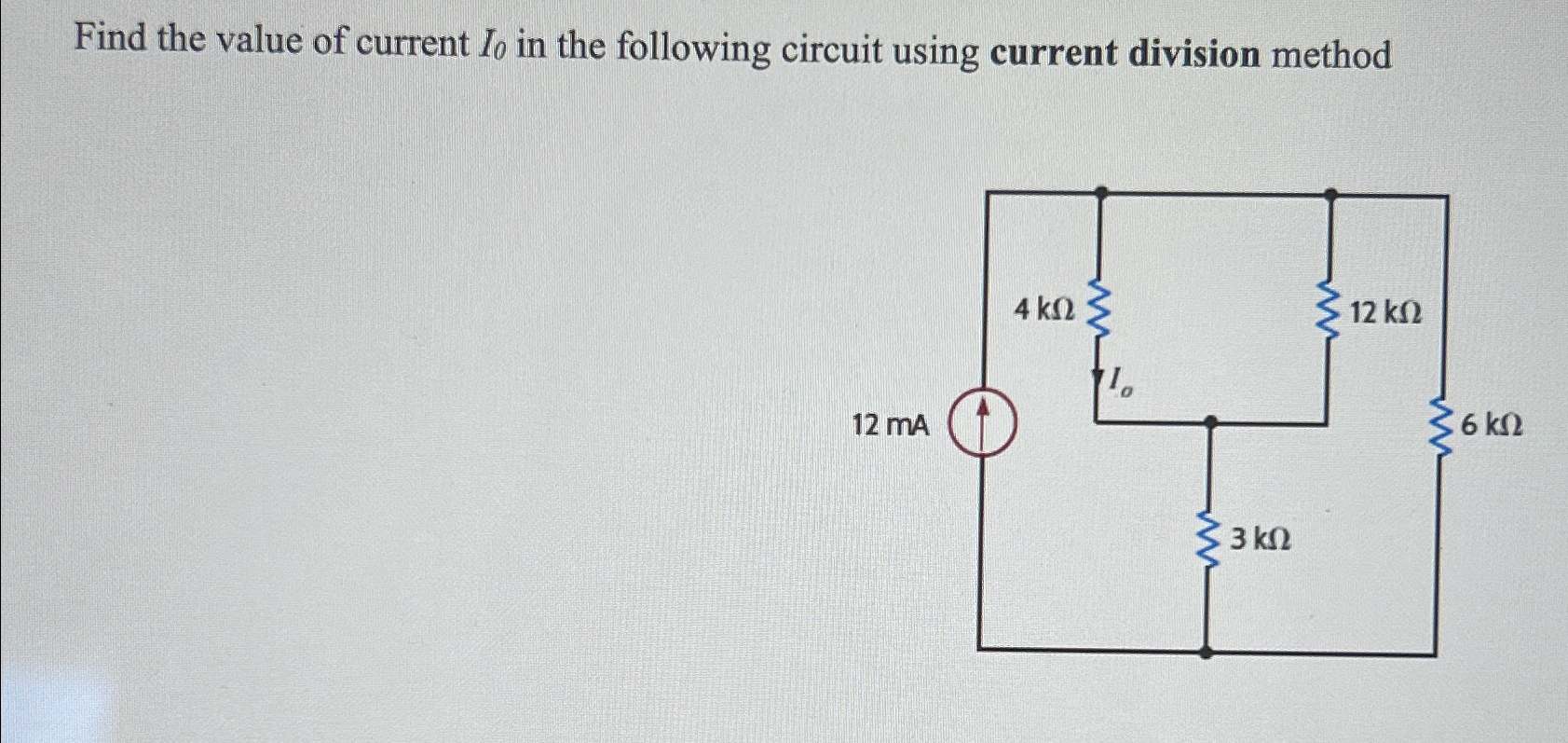 Solved Find the value of current I0 ﻿in the following | Chegg.com