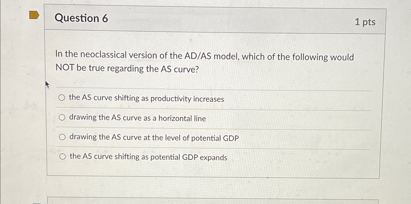 Solved Question 61ptsIn the neoclassical version of the | Chegg.com
