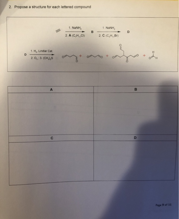 Solved 2. Propose a structure for each lettered compound 1. | Chegg.com